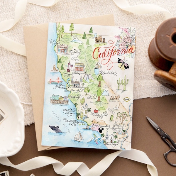 California Greeting Cards - Etsy