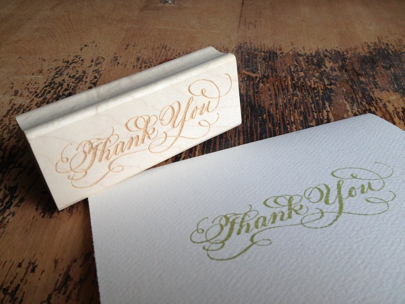 CLEARANCE Calligraphy Thank You Stamp Darcy Large - Etsy