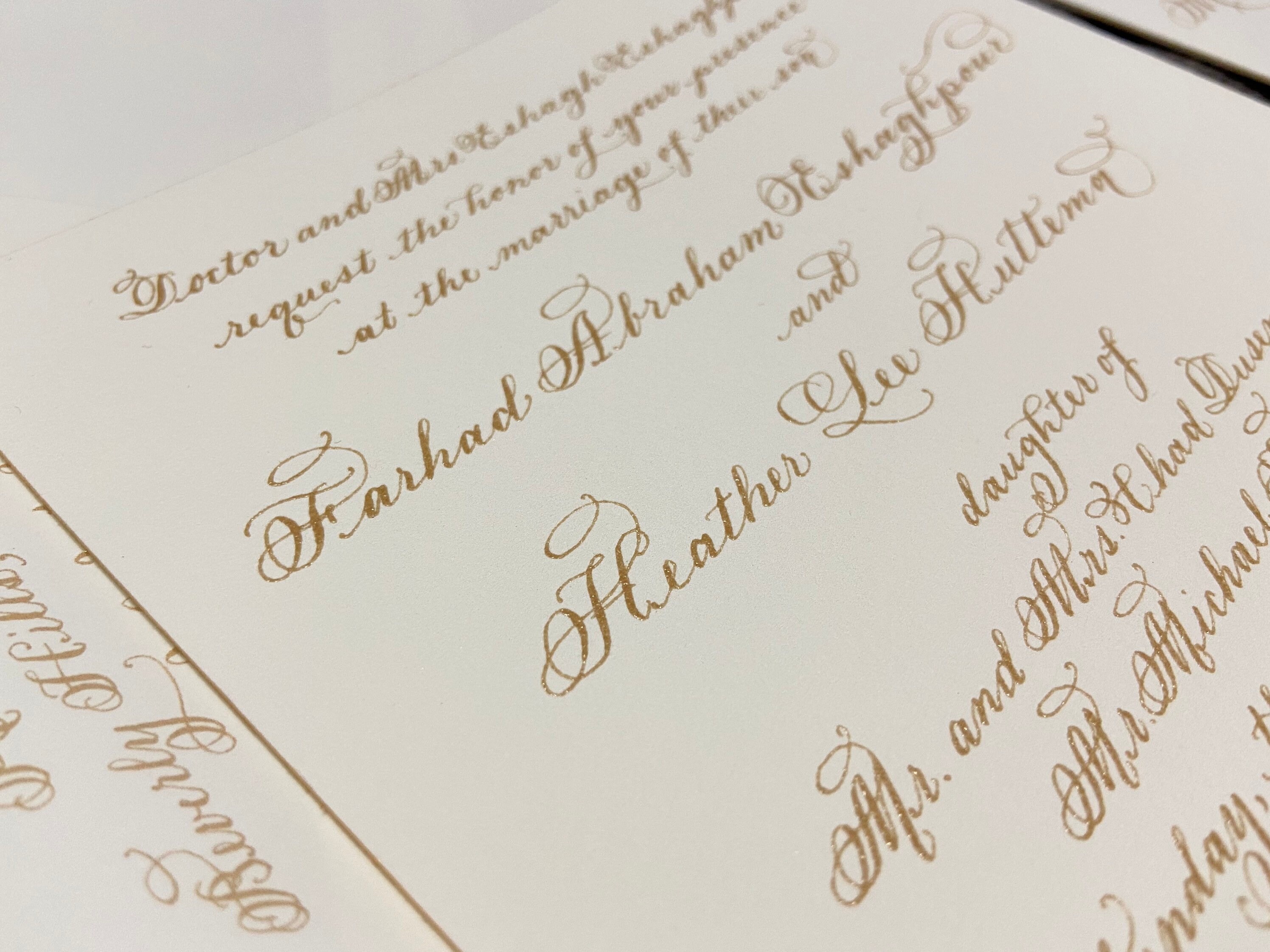 Handwritten Calligraphy Wedding Invitations With Raised - Etsy