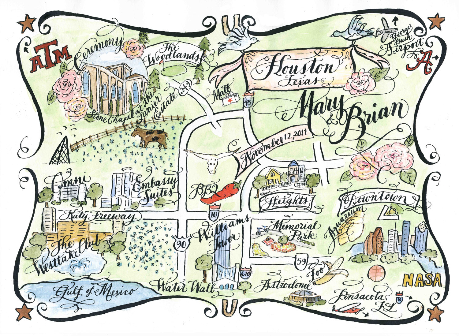 Cute Wedding Map