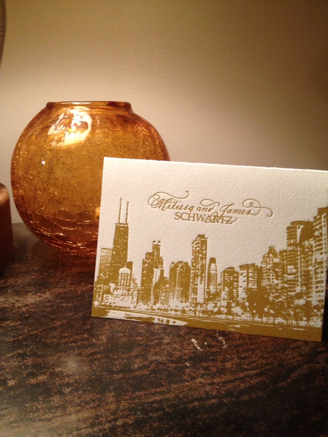 Calligraphy Chicago Letterpress Thank You Card Set of 50 - Etsy
