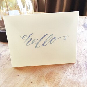Calligraphy Hello Greeting Card Single Card, Set of 4 and Luxury Box ...