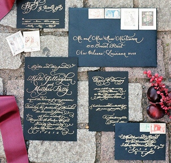 DIY Handwritten Calligraphy Wedding Invitation Wording to - Etsy