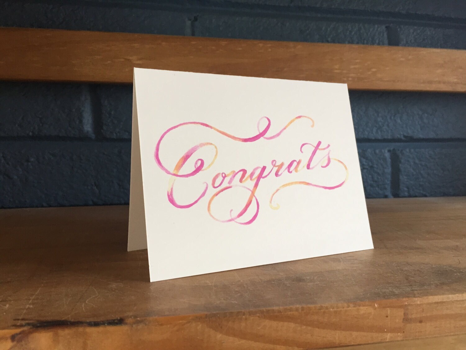 Calligraphy Congrats Greeting Card Single Card Set of 4 - Etsy