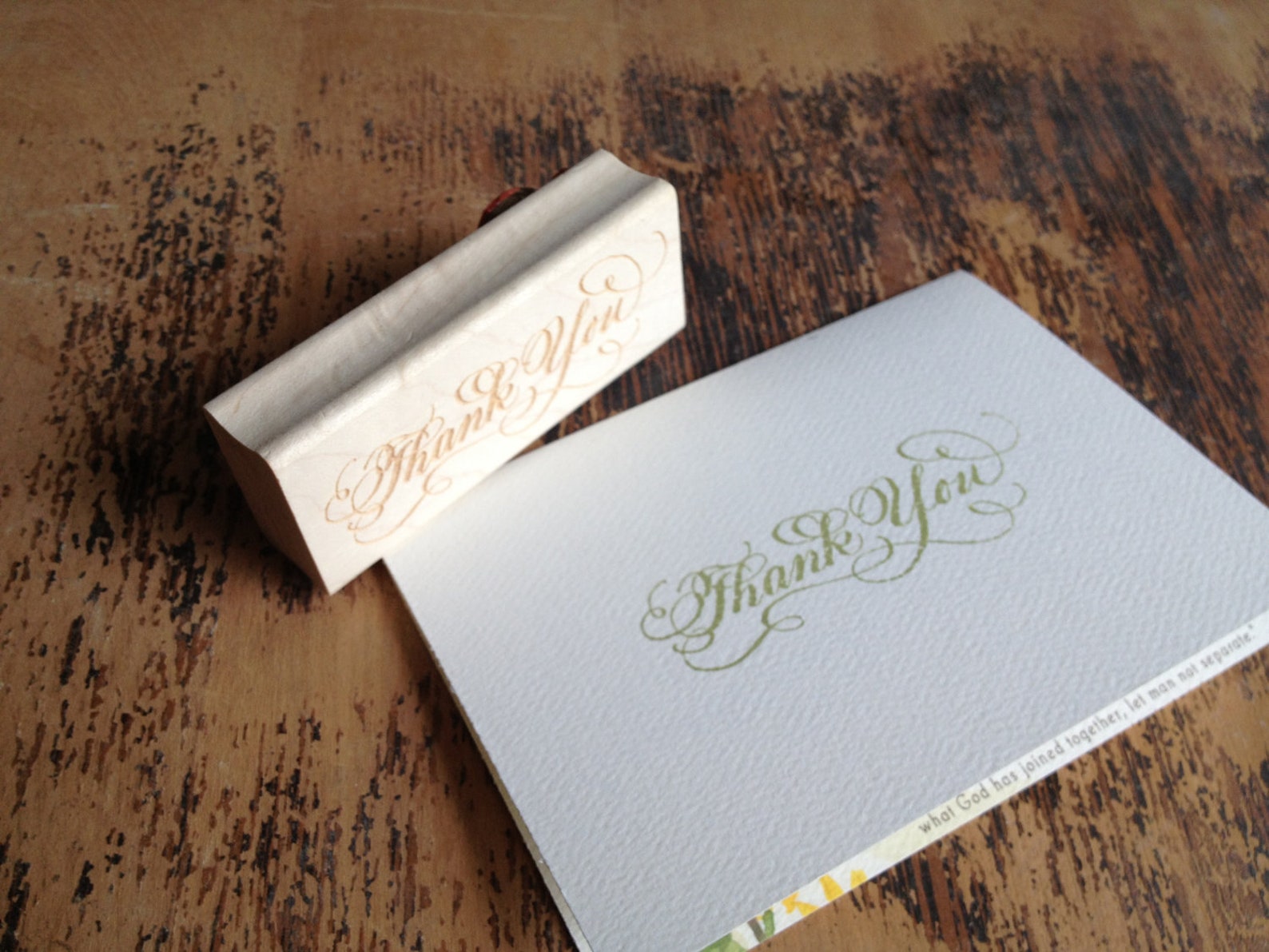 CLEARANCE Calligraphy Thank You Stamp Darcy Large - Etsy