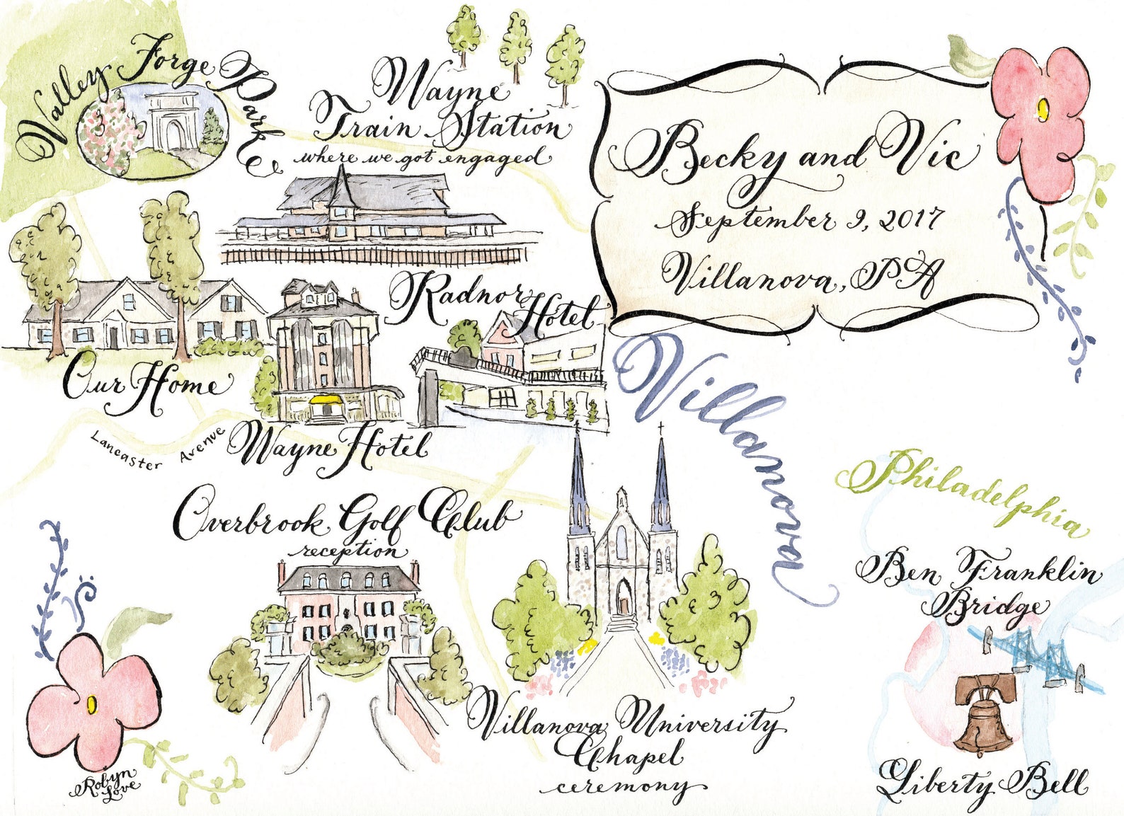 Partial Watercolor Wedding Map DIY Print at Home or Order - Etsy