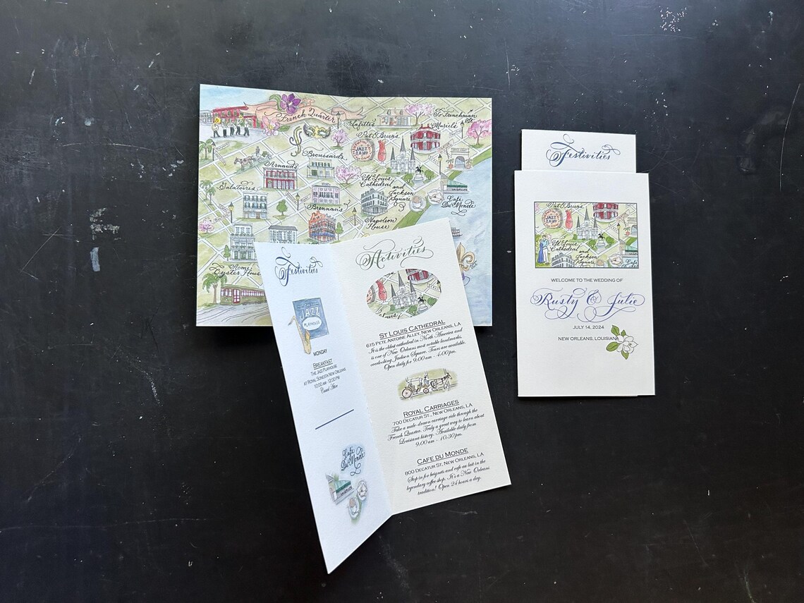 Semi Custom Wedding Weekend Welcome Booklet With Non-custom Watercolor ...
