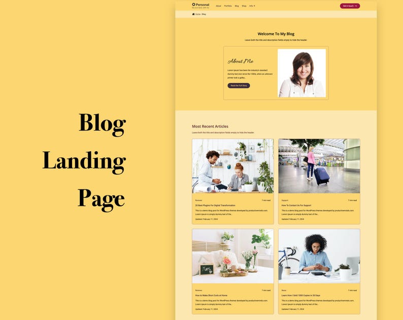 Minimalist Elementor Template for Personal Portfolio Lifestyle Trainer ...