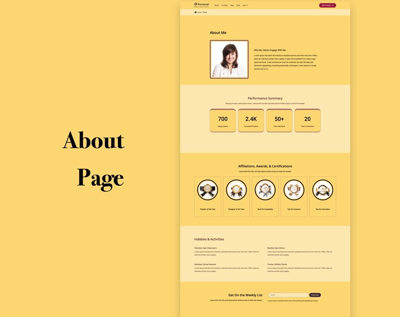 Minimalist Elementor Template for Personal Portfolio Lifestyle Trainer ...
