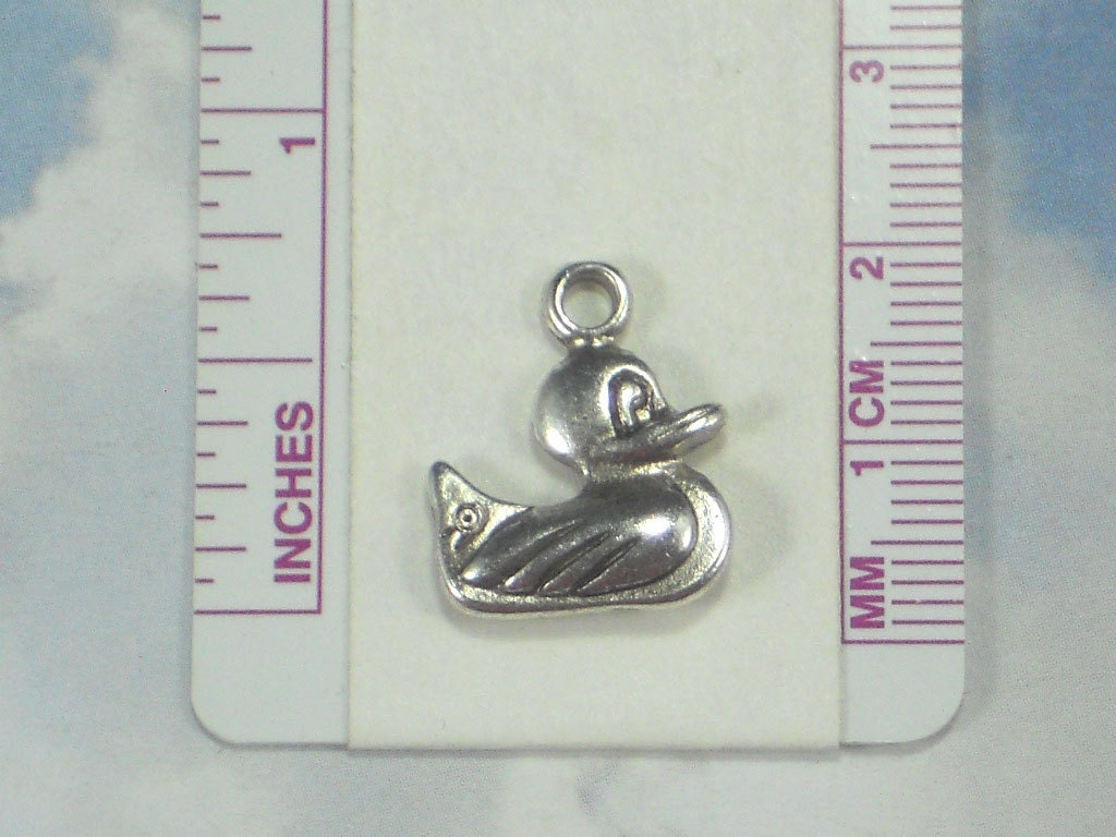 5 Adorable Duck Charms 3D Hollow Double Sided Antique Silver | Etsy