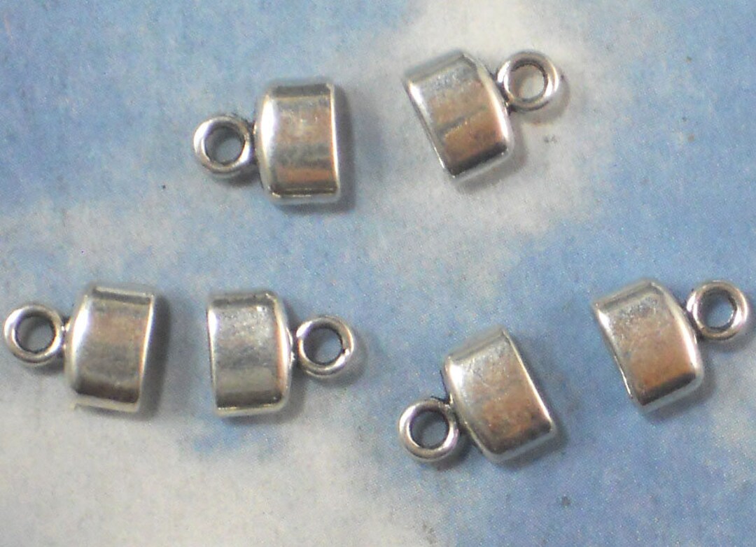 Bulk 100 Small Oval End Caps Drops Dangles Glue in 5mm X 2mm Opening ...