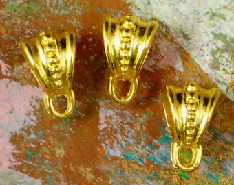 Solid 14kt Yellow Gold Locket Loops Dangle Bail, Open Ring New, Made in ...