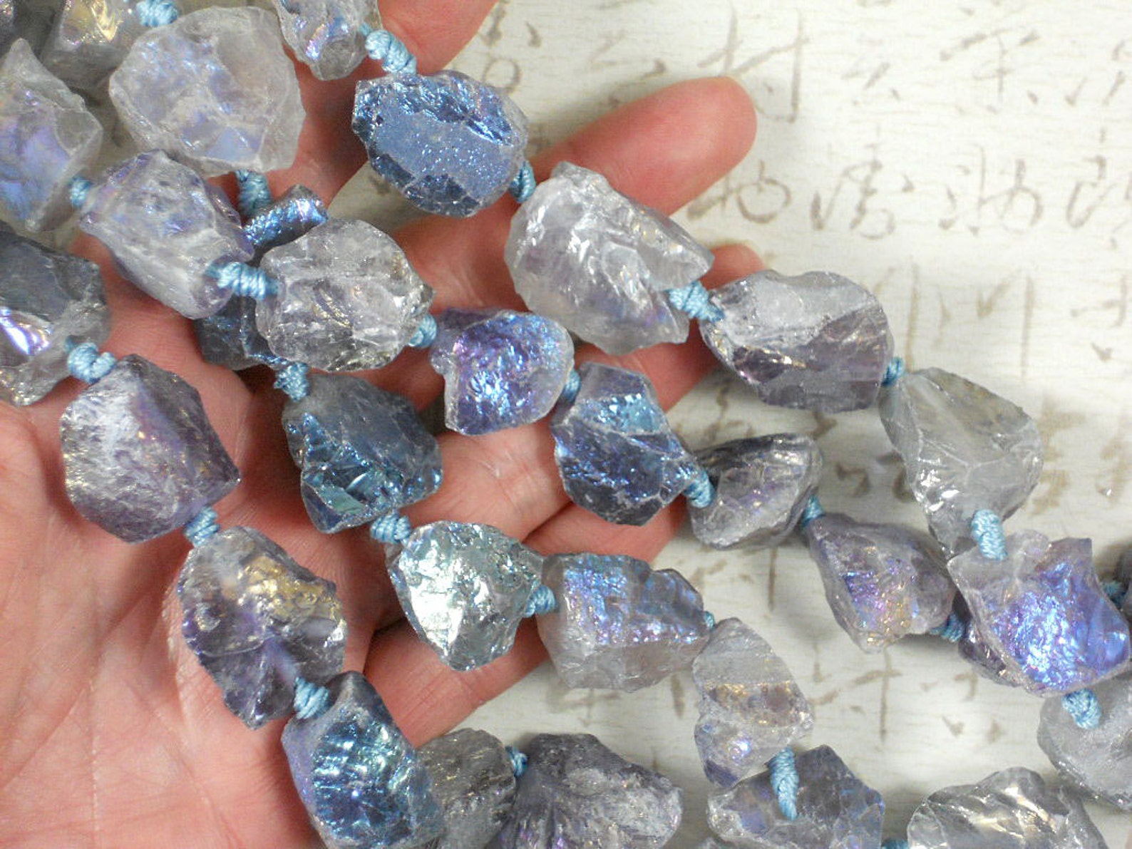 Rock Quartz Crystal Beads Pale Lilac & Silvery Blue Mystic | Etsy