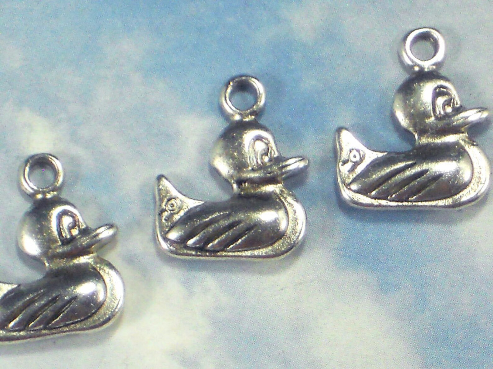 5 Adorable Duck Charms 3D Hollow Double Sided Antique Silver - Etsy