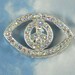 Peace Sign Eye Crystal AB Rhinestone Bead 30mm Encrusted & Silver BLING ...