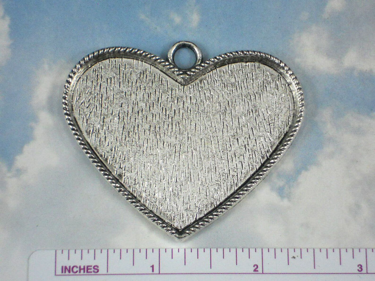 Large Silver OX Heart Bezel Pendant Frame Mounting Great for - Etsy
