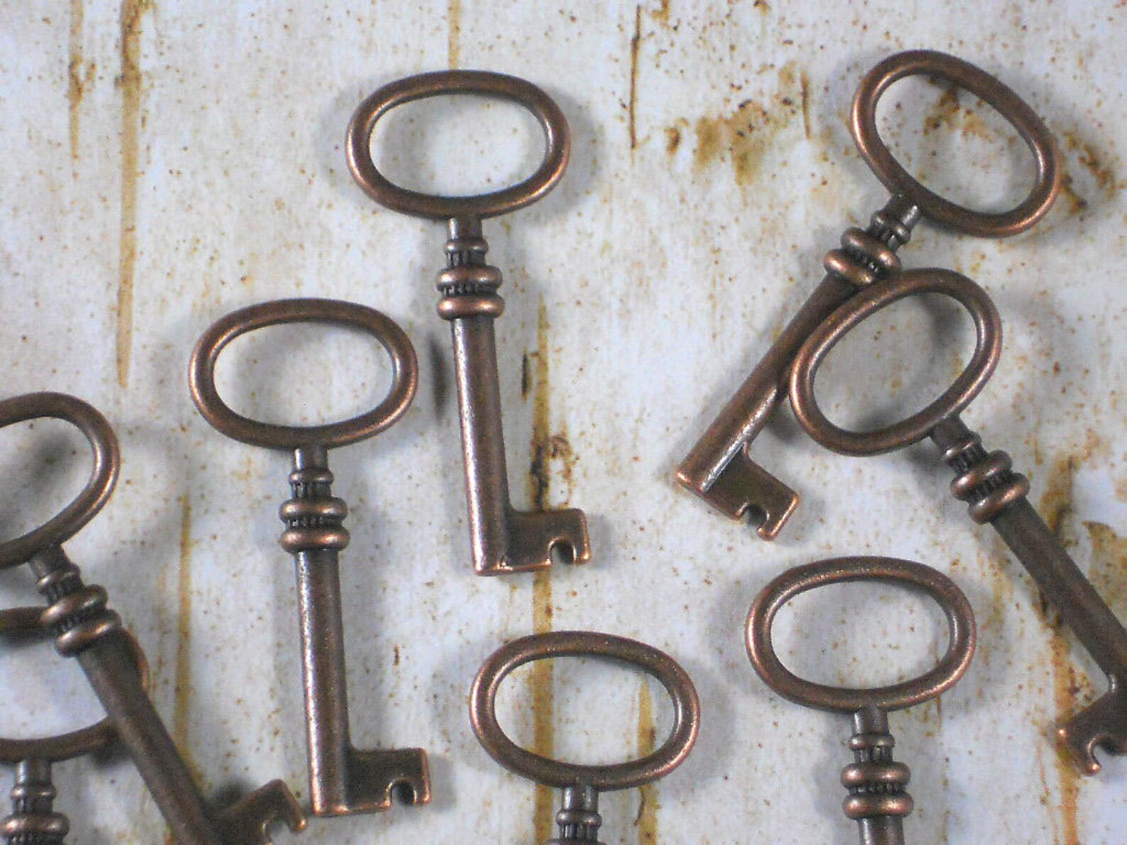 25 Oval Keys Copper Tone Skeleton Pendants 41mm Wedding | Etsy