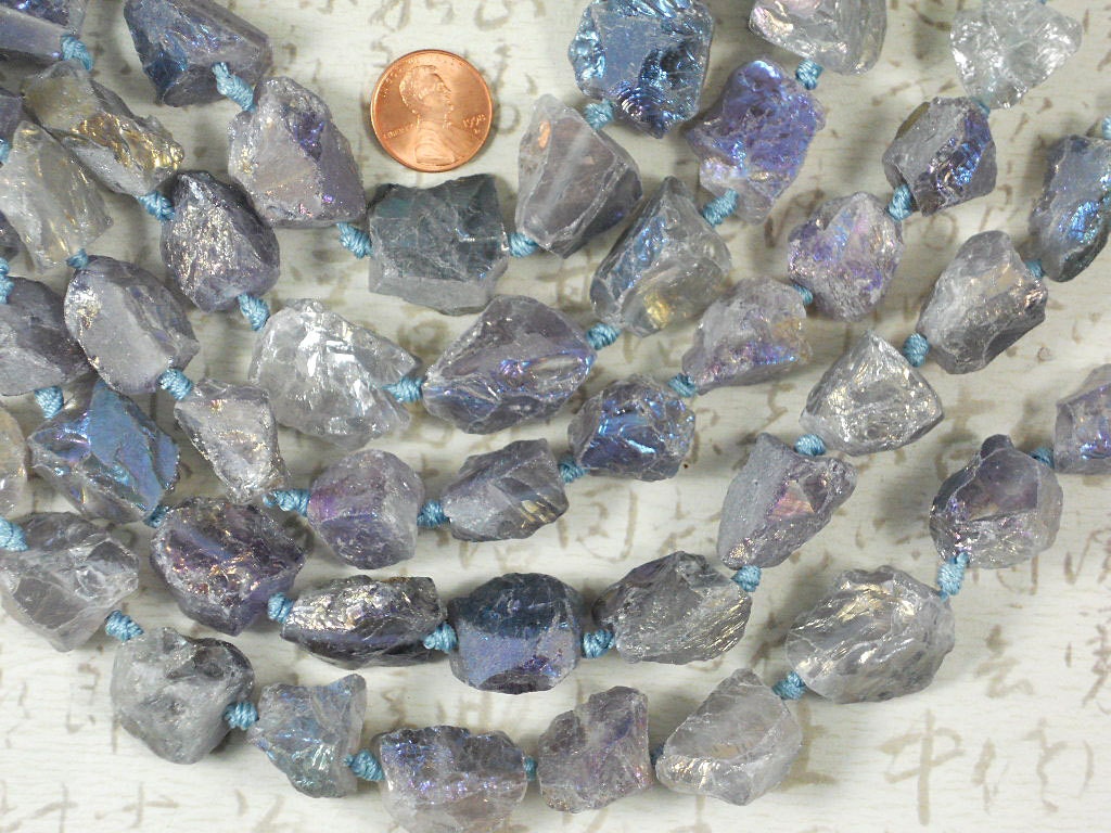 Rock Quartz Crystal Beads Pale Lilac & Silvery Blue Mystic - Etsy