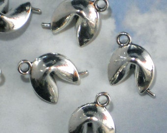 Sterling Silver Fortune Cookie Charm 925 Silver Chinese - Etsy