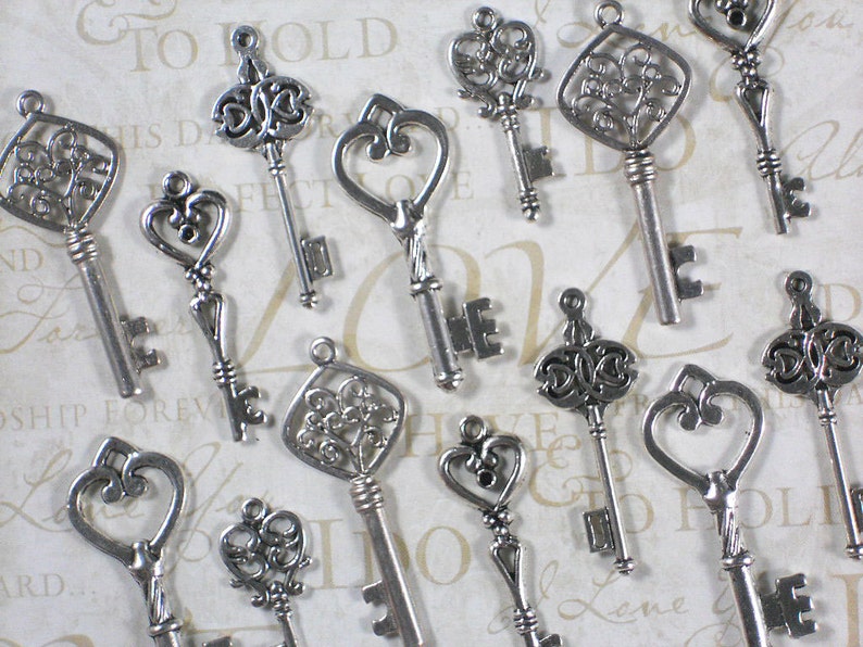 30 L'amour Silver Keys Heart Collection Weddings Prom | Etsy