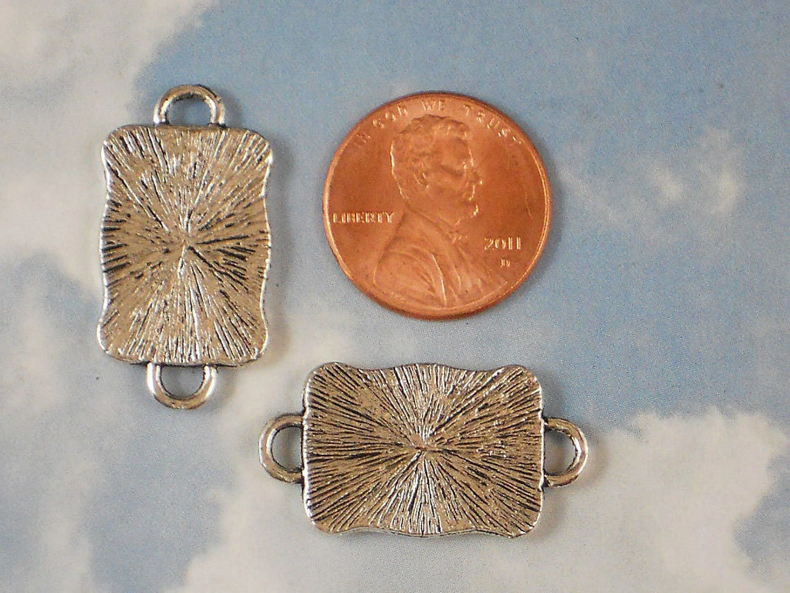 5 Bezel Trays Antique Silver Tone Rectangle Blanks Connector | Etsy