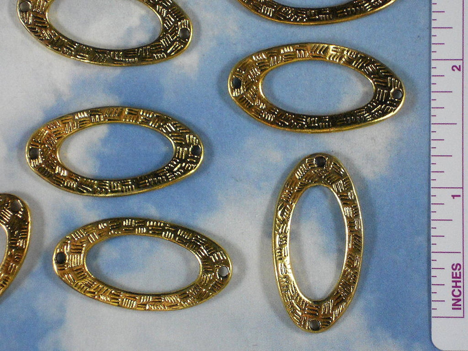 4 Large Connectors Links 35mm Twisted Long Oval Antiqued Gold | Etsy