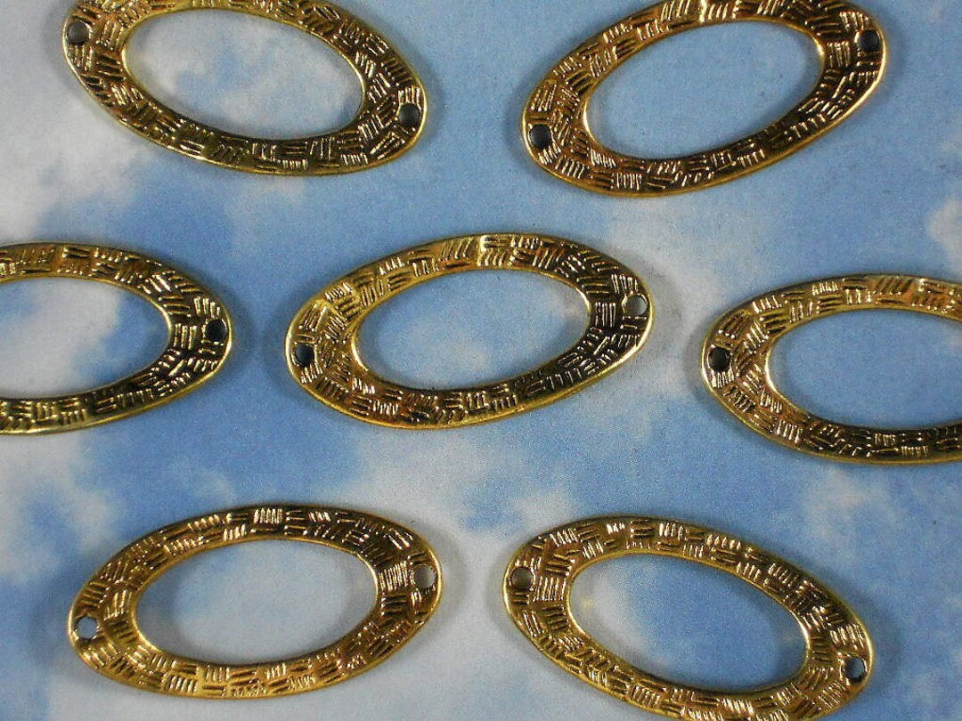 4 Large Connectors Links 35mm Twisted Long Oval Antiqued Gold - Etsy