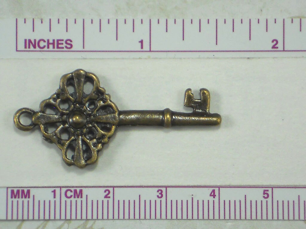 4 Keys Bronze Skeleton Scrollwork Floral Pendants Fancy 40mm - Etsy