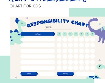 Printable Chore Chart for Kids, Responsibility Chart, Reward Chart ...