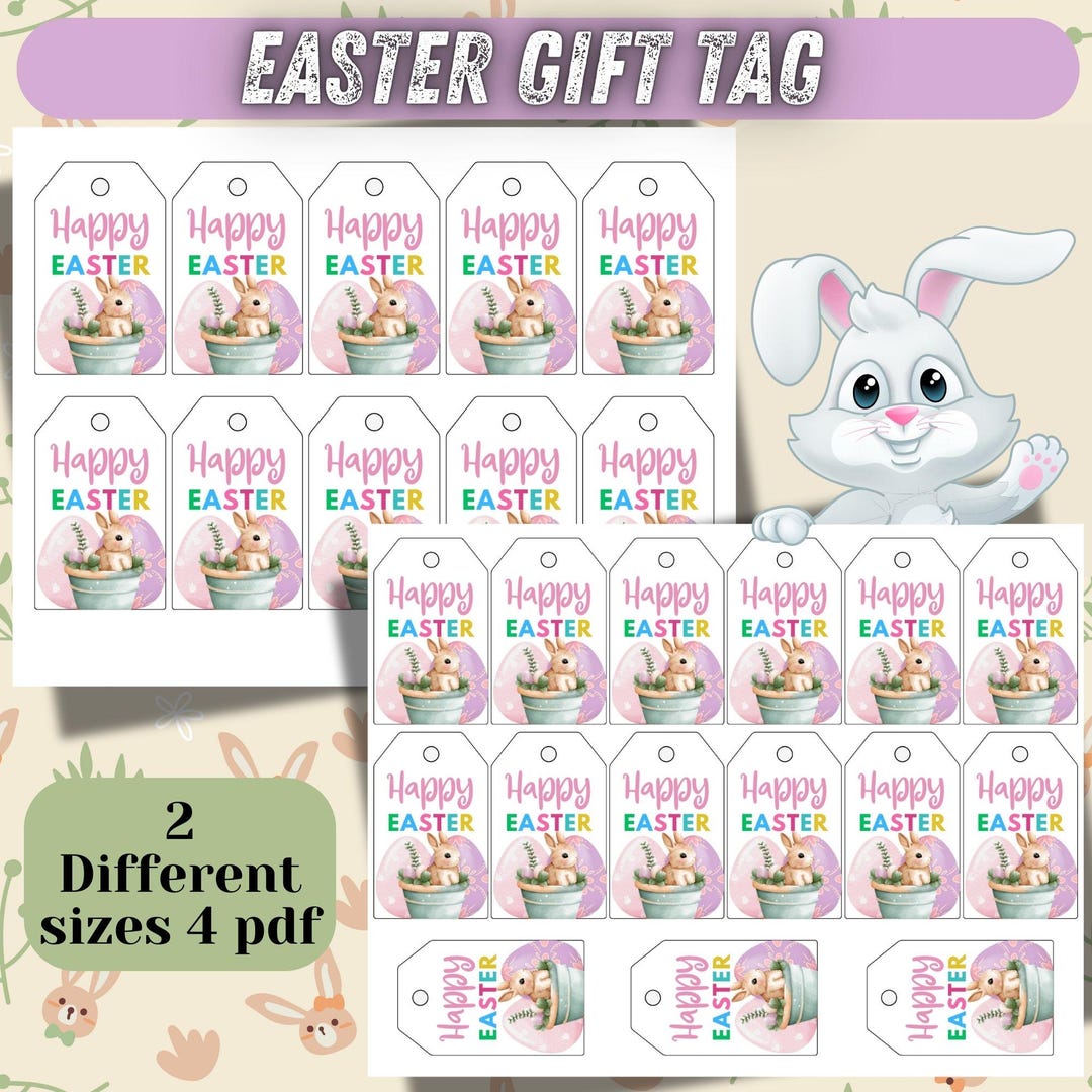 Étiquettes imprimables de Joyeuses Pâques, étiquettes de faveur de ...