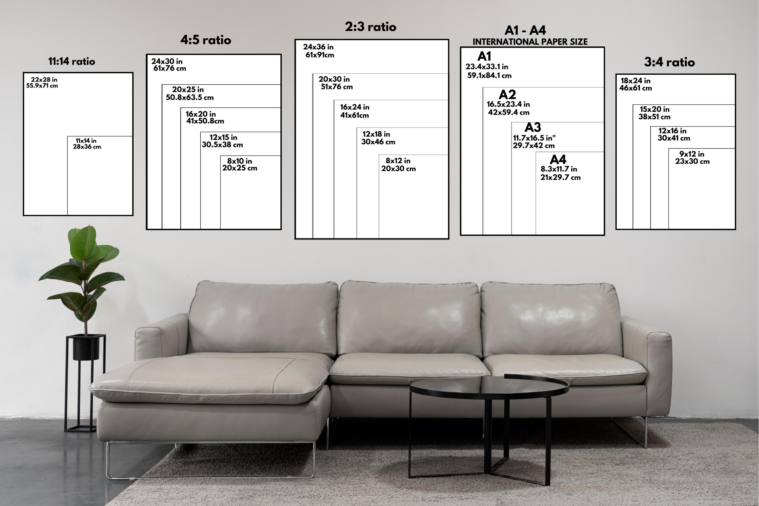 Wall Art Ratio Chart, Digital Poster Sizes, Frame Size Chart, Art Size ...
