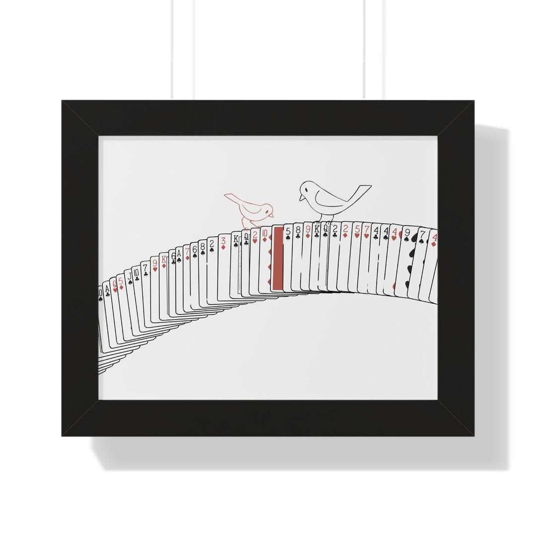 Hand Drawn Magic Birds Playing Card Poster Illustrated Print by Aileen ...