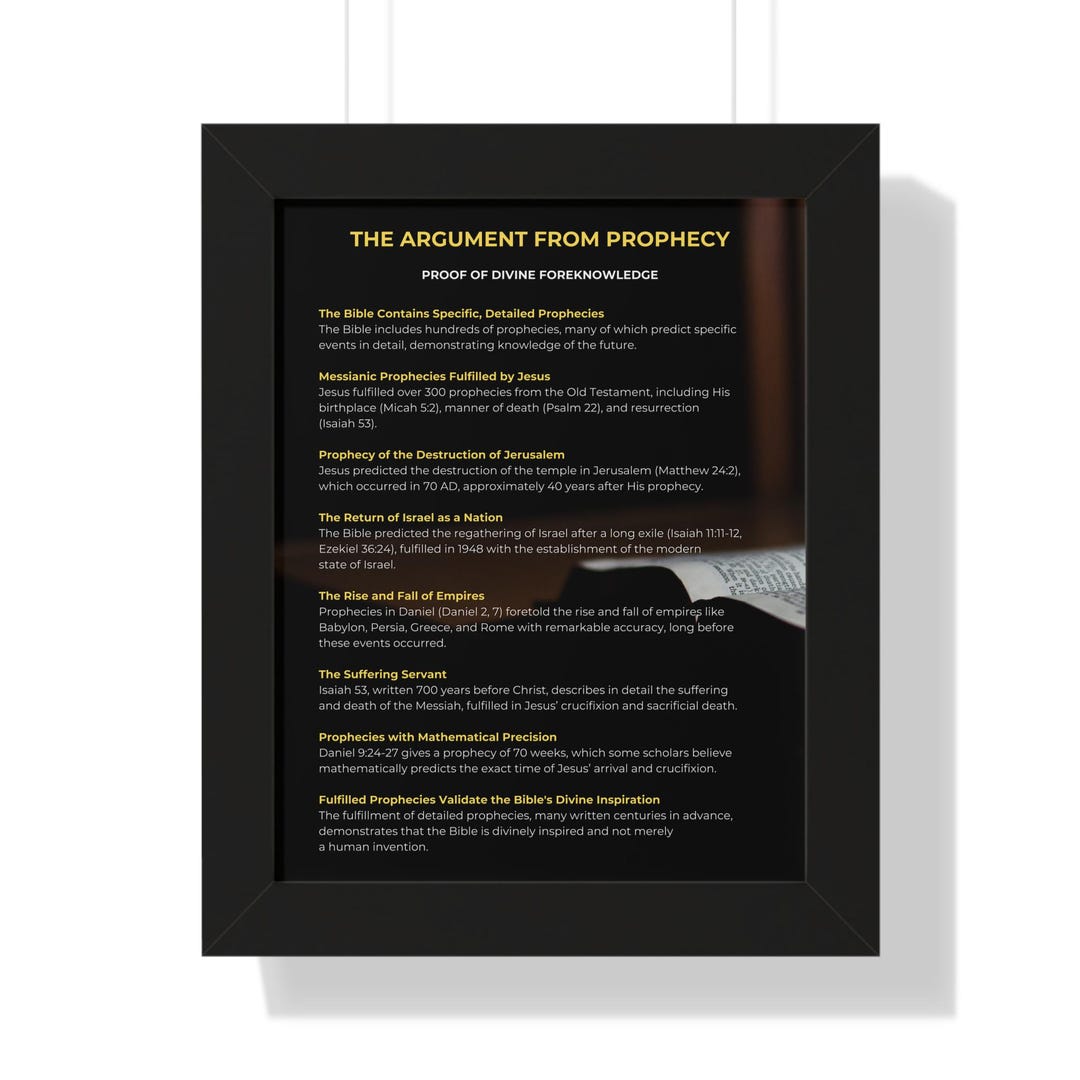 Argument From Prophecy Poster Proof of Divine Foreknowledge - Etsy