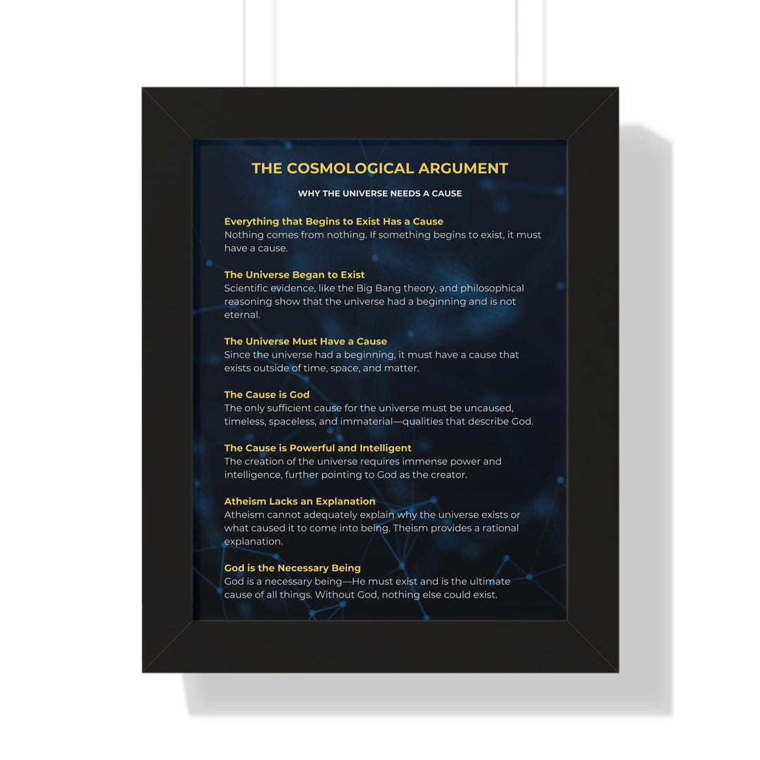 Cosmological Argument Poster - Why the Universe Needs a Cause - Etsy