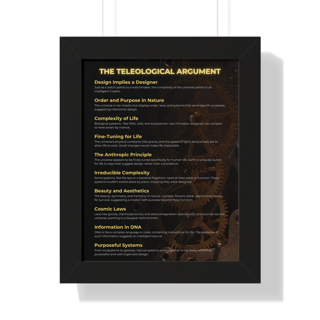 Teleological Argument Poster Design in the Universe Points to a Creator ...