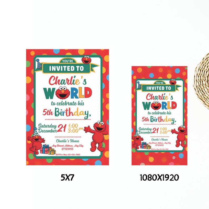 Editable Elmo Birthday Invitation, Sesame Street Editable Template ...