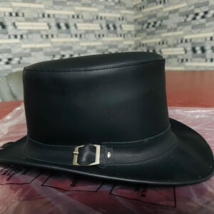Men's Top Hat With Carriage Hat Band 100% Genuine Leather Handmade ...