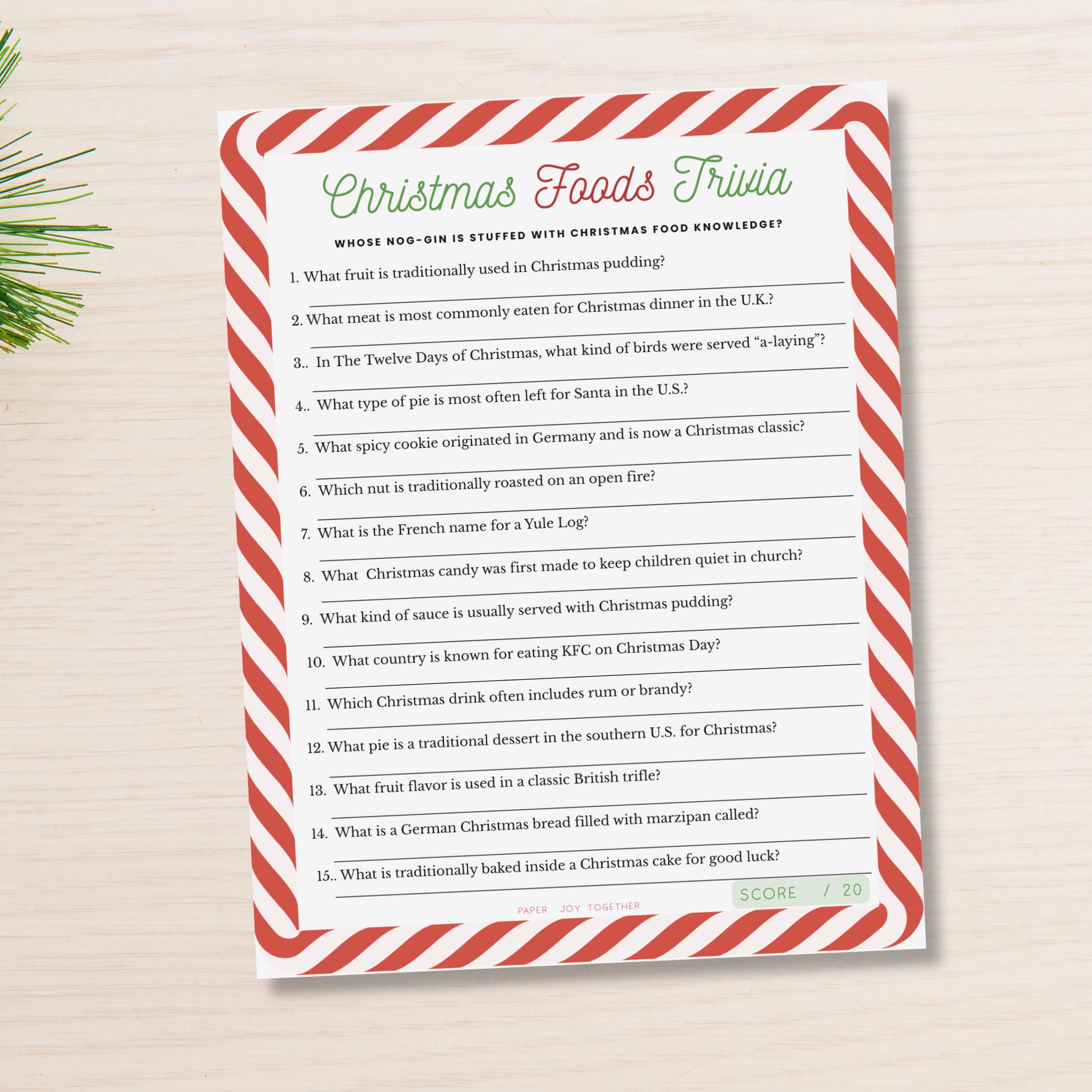 Christmas Foods Trivia Game | Christmas Party Game | Holiday Food Quiz ...