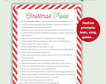 Christmas Trivia Game | Holiday Party Quiz for Families, Office ...