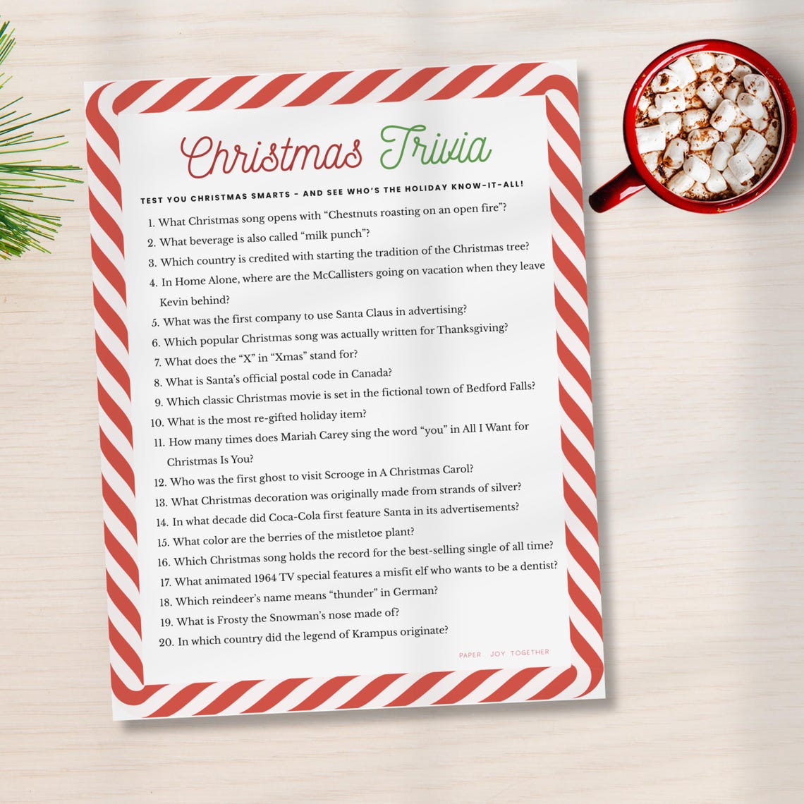 Christmas Trivia Game | Holiday Party Quiz for Families, Office ...