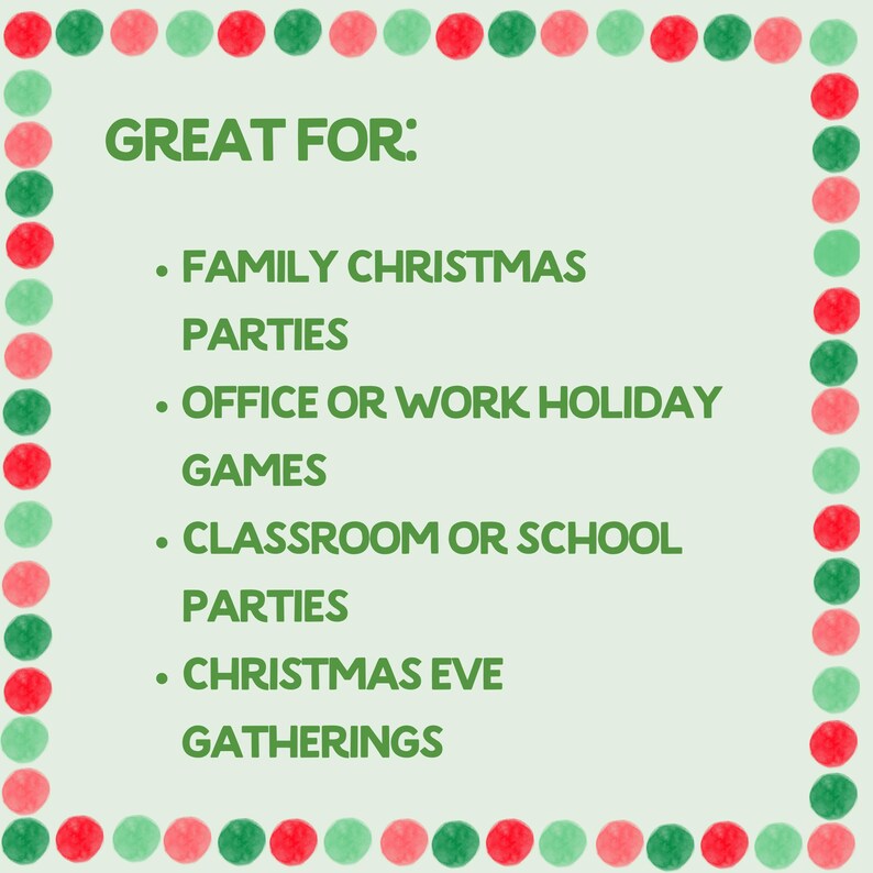 Christmas Trivia Game | Holiday Party Quiz for Families, Office ...
