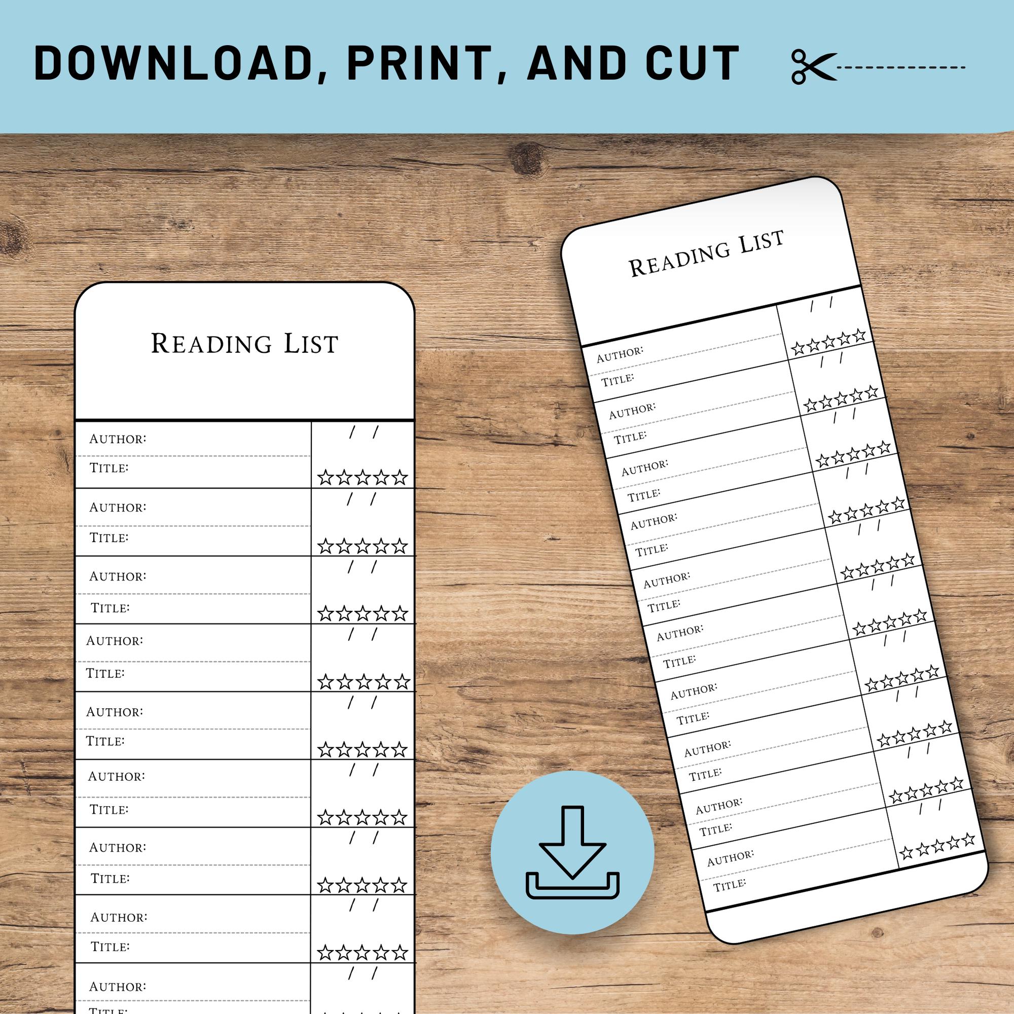 2025 & Undated Reading List Bookmark: Printable Book Tracker Set - Etsy