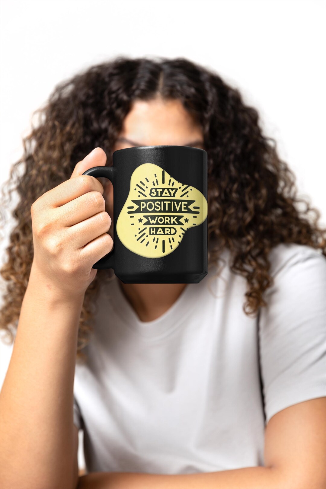 Stay Positive Work Hard Mug: Black Ceramic, Motivational Gift - Etsy