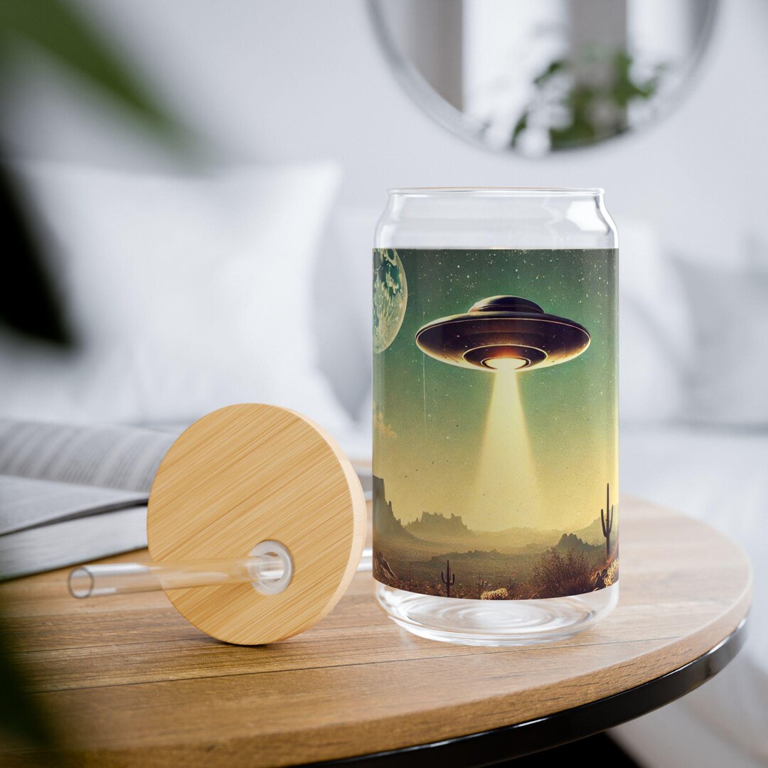 UFO Roswell UFO 16oz Sipper Glass, Contact, Alien Abduction, Alien ...