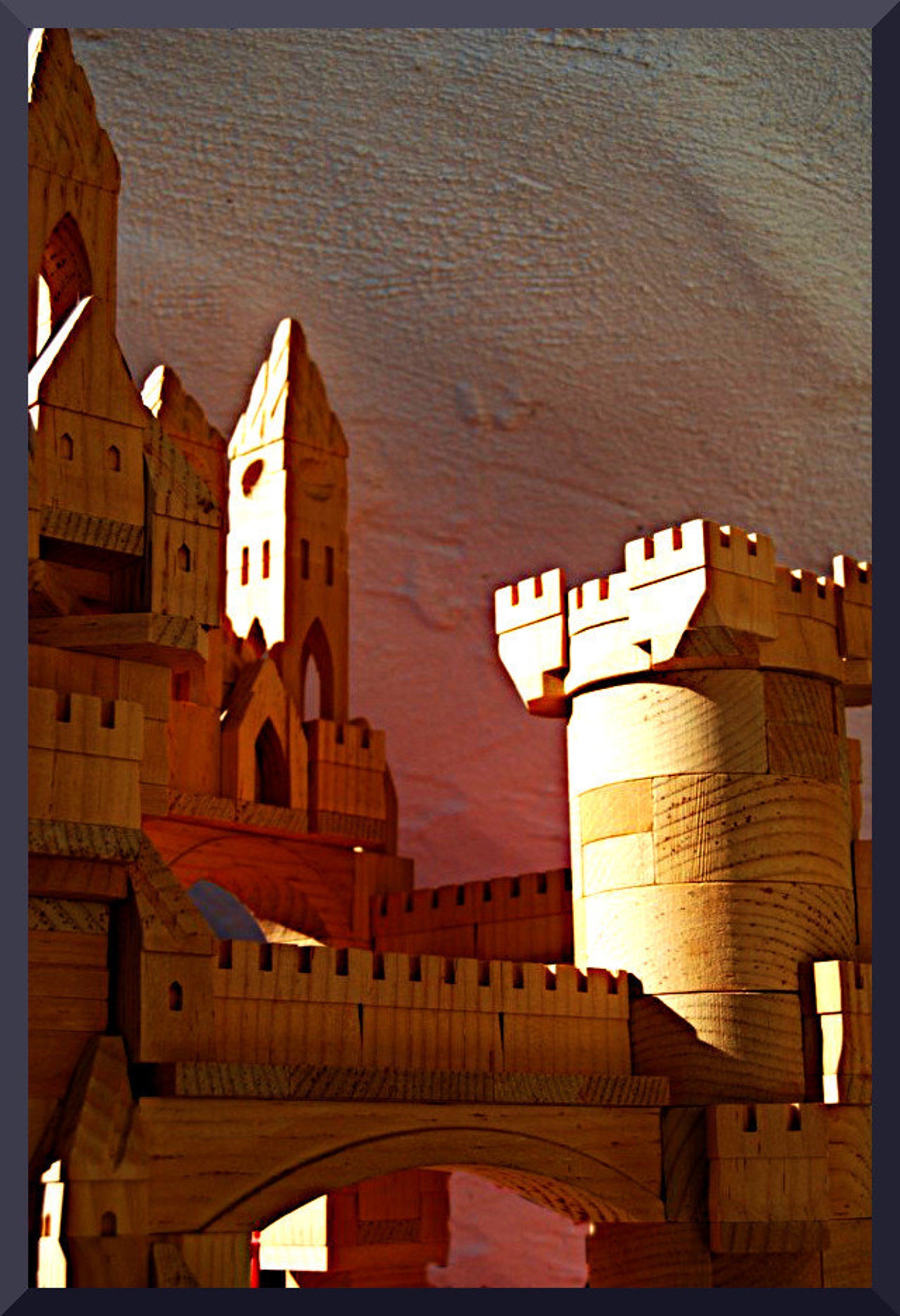 Wooden Toy, Castle Building Blocks 200pc,for All Ages, Handmade, USA ...