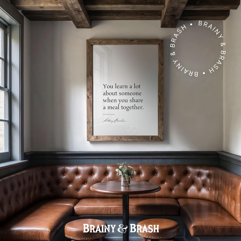 Anthony Bourdain Poster: Minimalist Quote Art for Foodies, Chefs ...