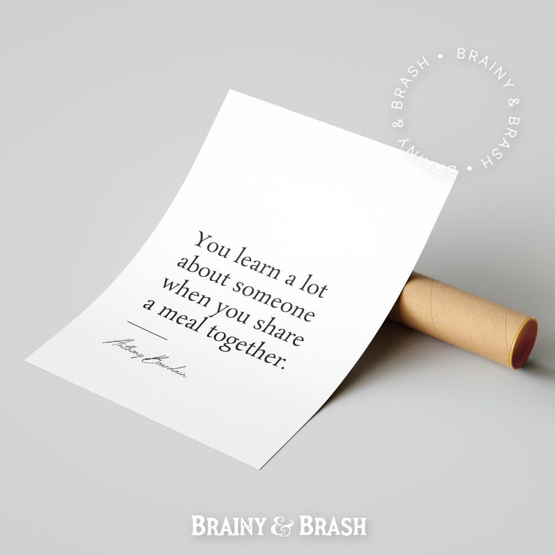 Anthony Bourdain Poster: Minimalist Quote Art for Foodies, Chefs ...