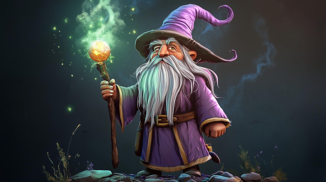Magic Wizard 2K Image + Bonus Coloring Page (download) AI Fantasy Magic ...