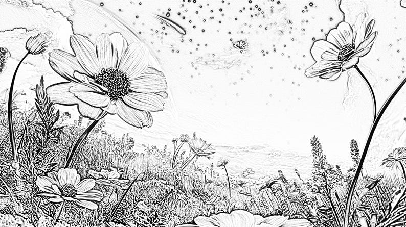 Amethyst Skies 2K Image + Bonus Coloring Page (download) AI Fantasy ...