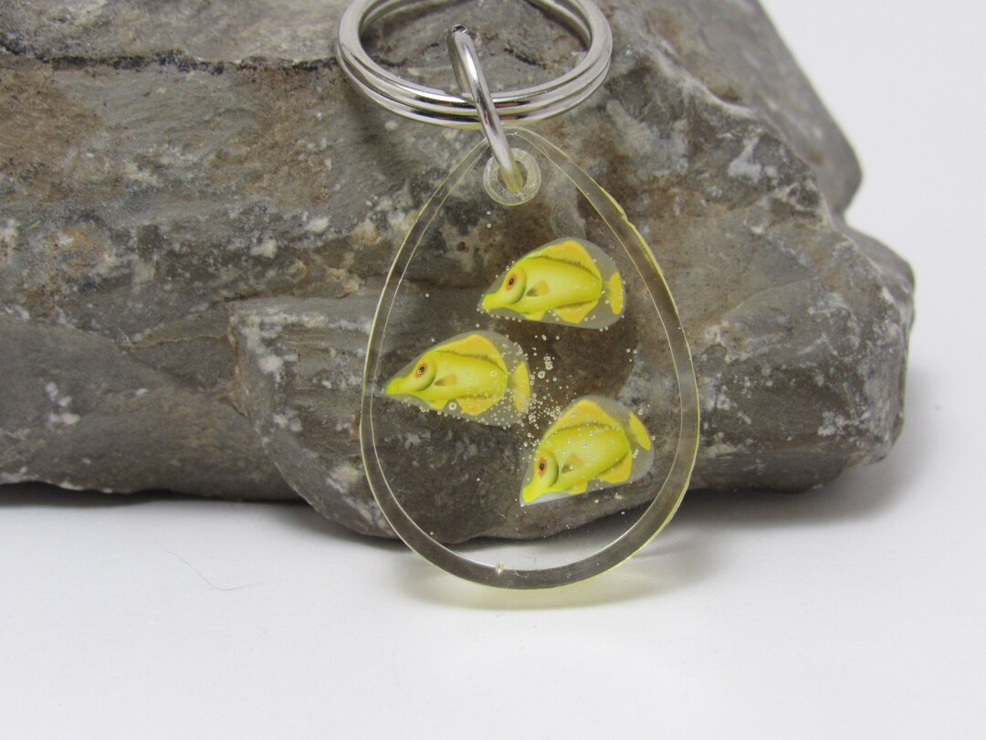 Fish Keychain Sea Life Key Fob Clownfish Blue Tang - Etsy